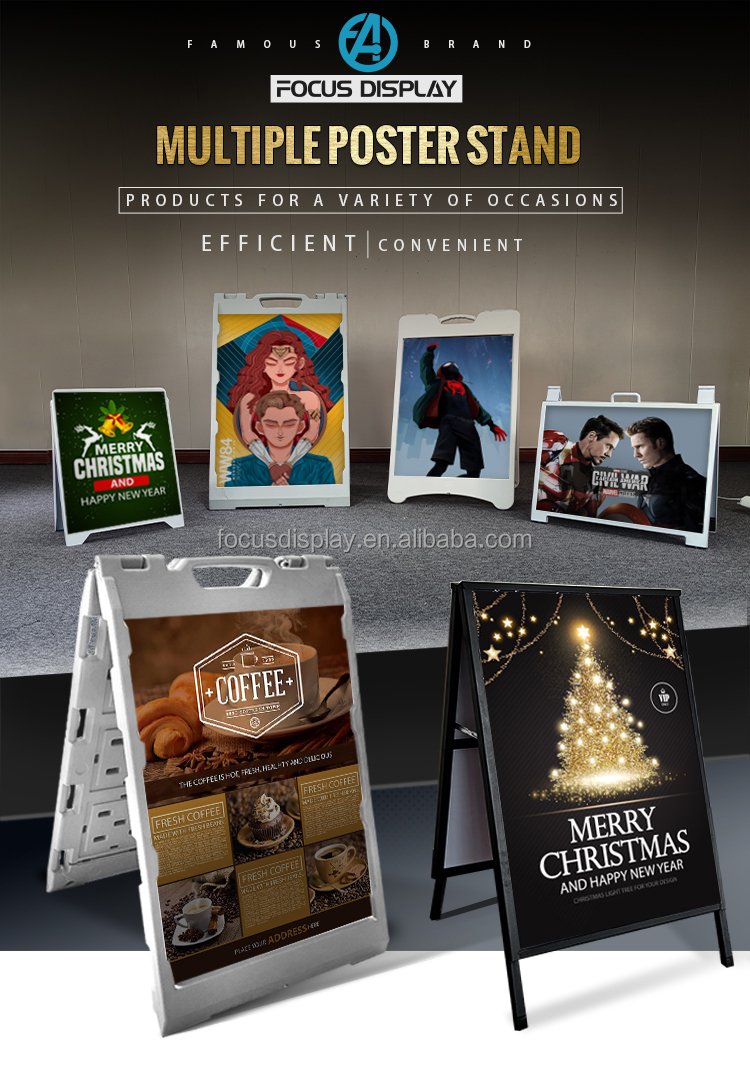 Custom Billboard Sidewalk Sign Frame Plastic A Frame Sidewalk Board Sign