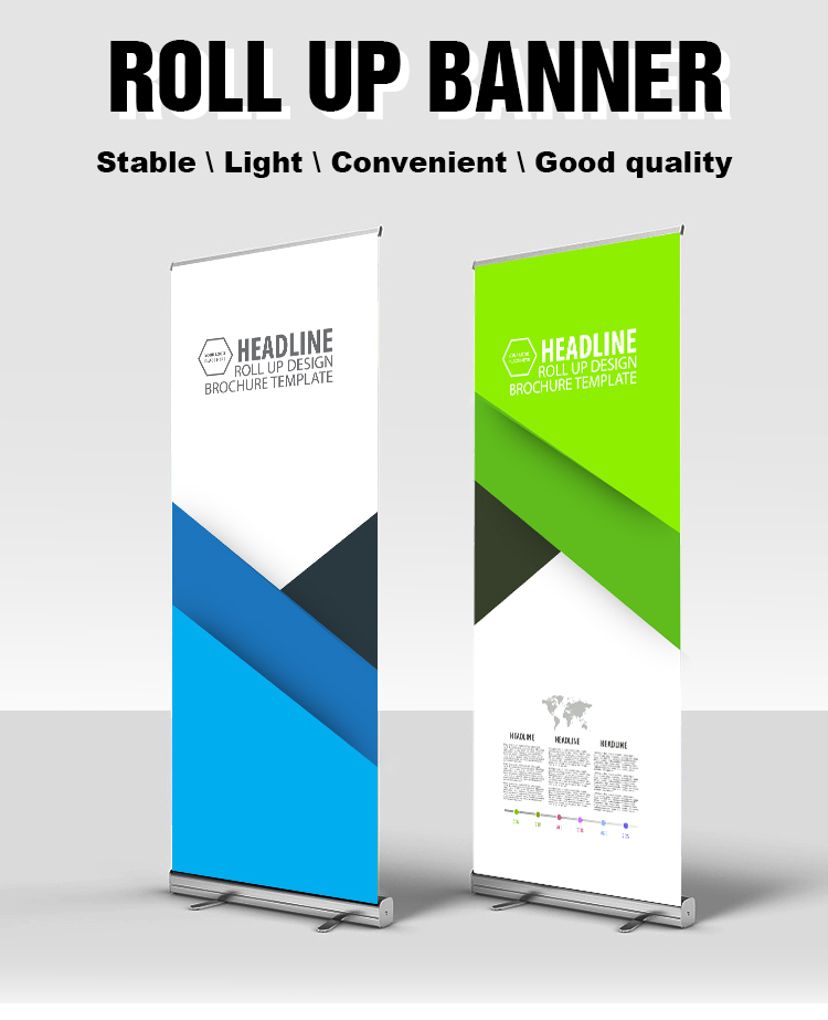 Retractable exhibition display stand economic roll up banner