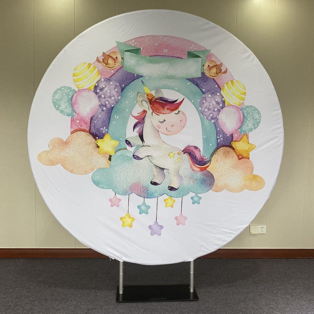 Kids Birthday Party Round Backdrop Theme Birthday Round Backdrops ...