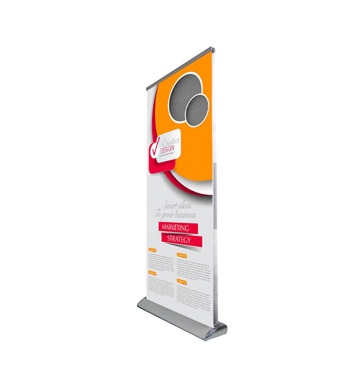 Exhibition booth double sided basic roll up banner, aluminium roll up ...