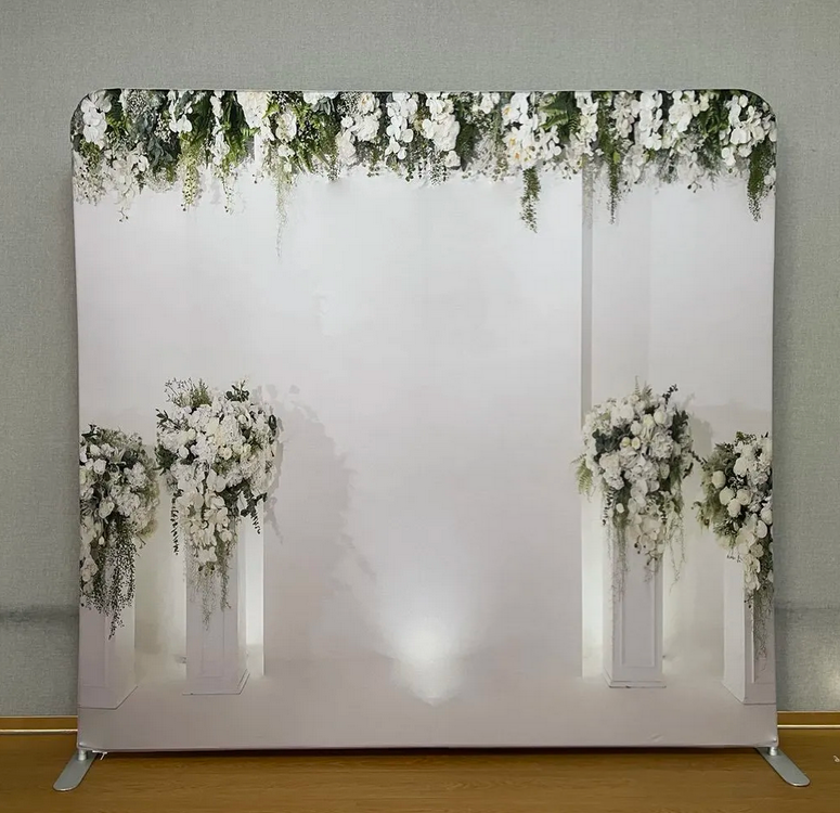 8x8 Double Sided Custom Printed Tension Fabric Photo Booth Backdrop ...