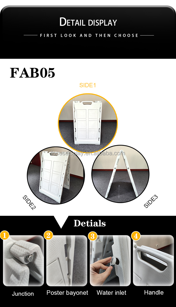 Custom Billboard Sidewalk Sign Frame Plastic A Frame Sidewalk Board Sign